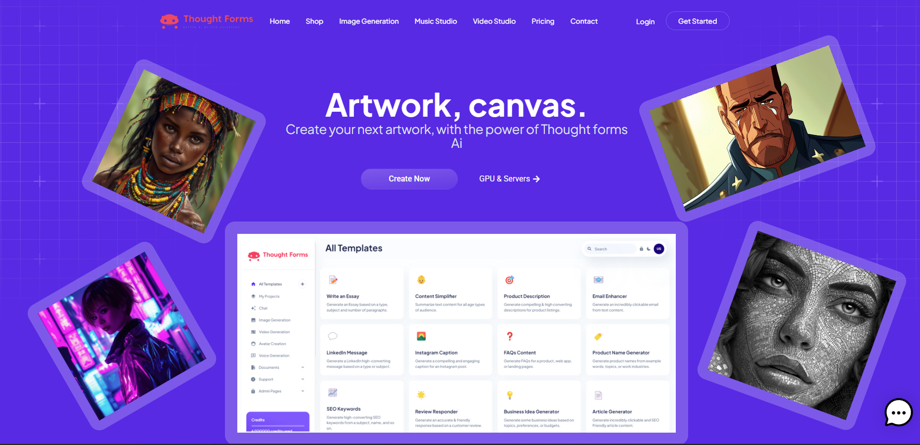 Thoughtforms AI | Transform Your Thoughts Into Visual Concepts